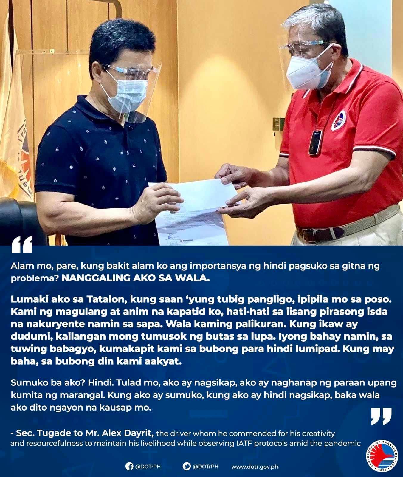 DOTr Chief Arthur Tugade Recalls Hardships in Life He Gone Through