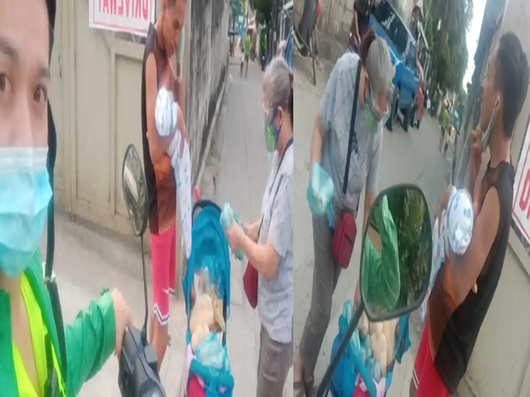 Hardworking Man Carries 1-Month-Old Baby While Selling Corn