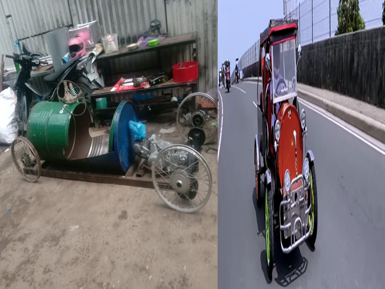 Balut Vendor Creates Own Vehicle Using Scrap Metals & Motorcycle Parts