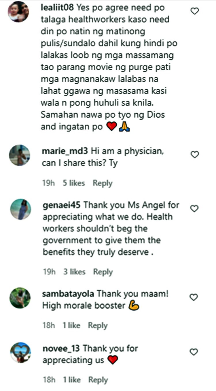Angel Locsin Shares Appreciation Post For Health Workers
