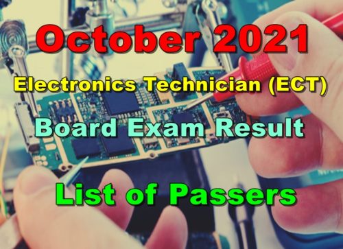 Electronics Technician ECT Board Exam Result October 2021 (List of Passers)