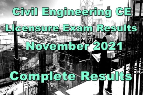Civil Engineering CE Board Exam Results November 2021 (COMPLETE)