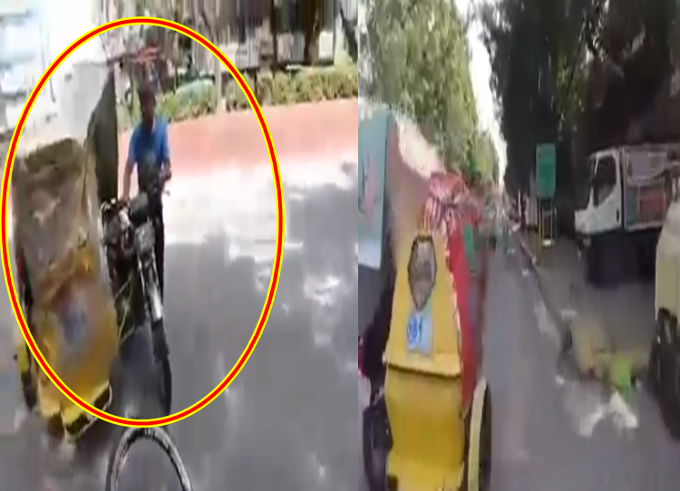 Cyclist Gets Into Accident After Overtaking at Right Side (Actual Footage)