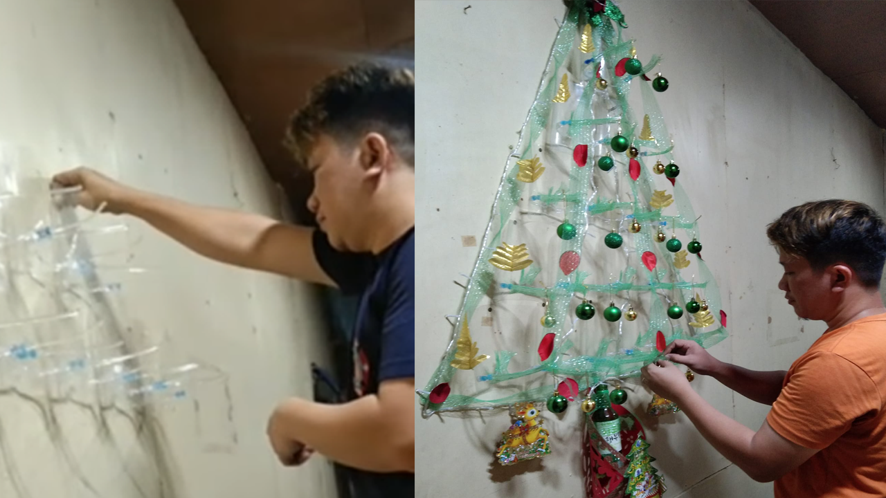 Man Creates DIY Christmas Tree Using Used Face Shields Goes Viral
