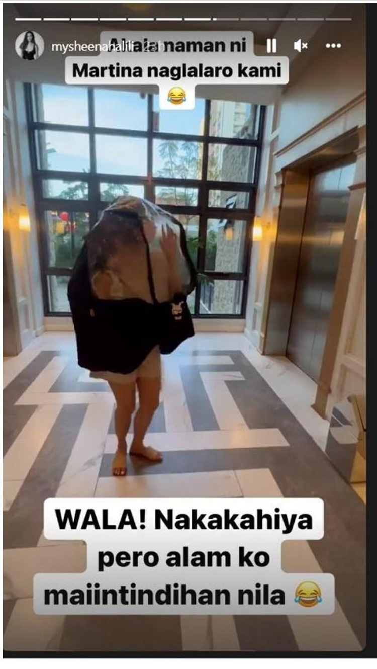 Sheena Halili Explains Why She Wears Rain Cover in Elevator