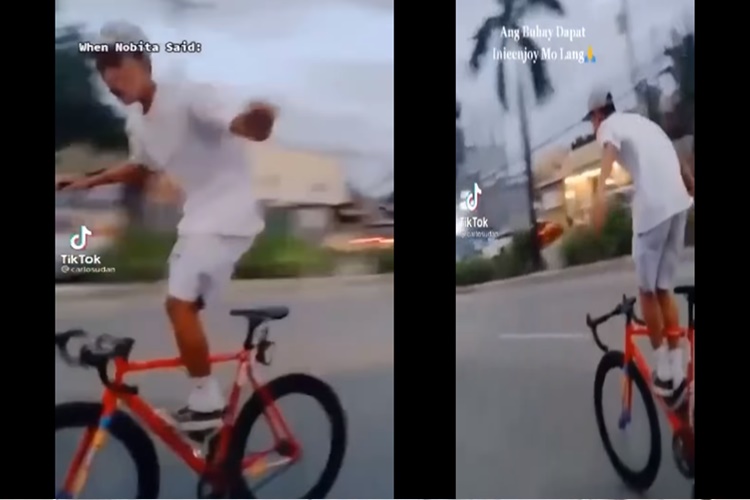 Reckless Cyclist Showing Off Bike Skills in Public Road Earns Criticisms
