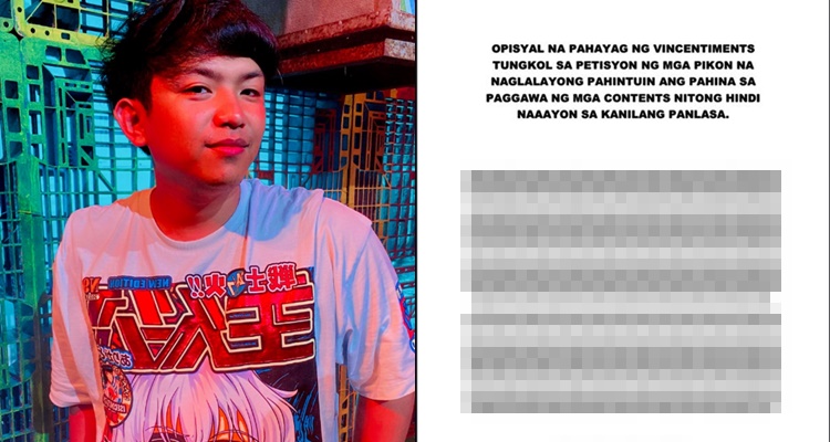 Darryl Yap Vincentiments Official Statement on Petition vs Len-len Videos