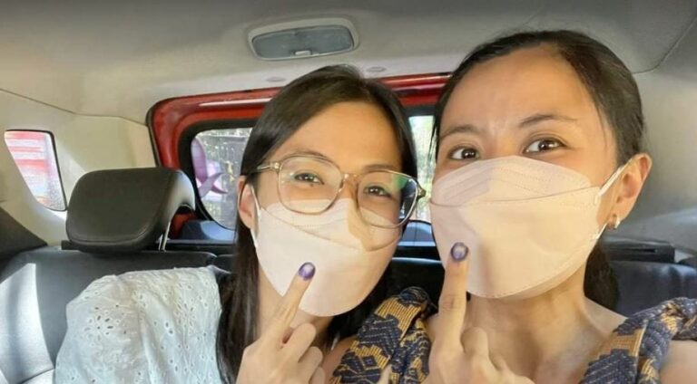 Leni Robredo's Daughters Aika, Doc Tricia Vote in Naga