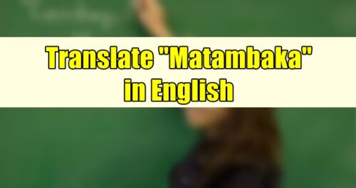 Matambaka in English - Translate "Matambaka" in English