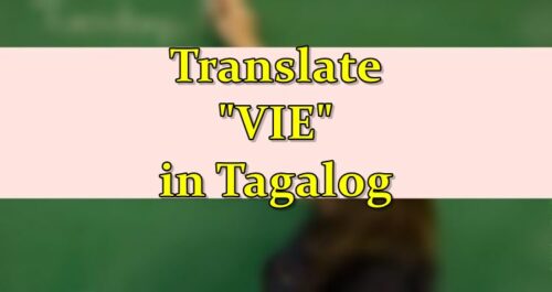 Vie in Tagalog - English to Tagalog Translation