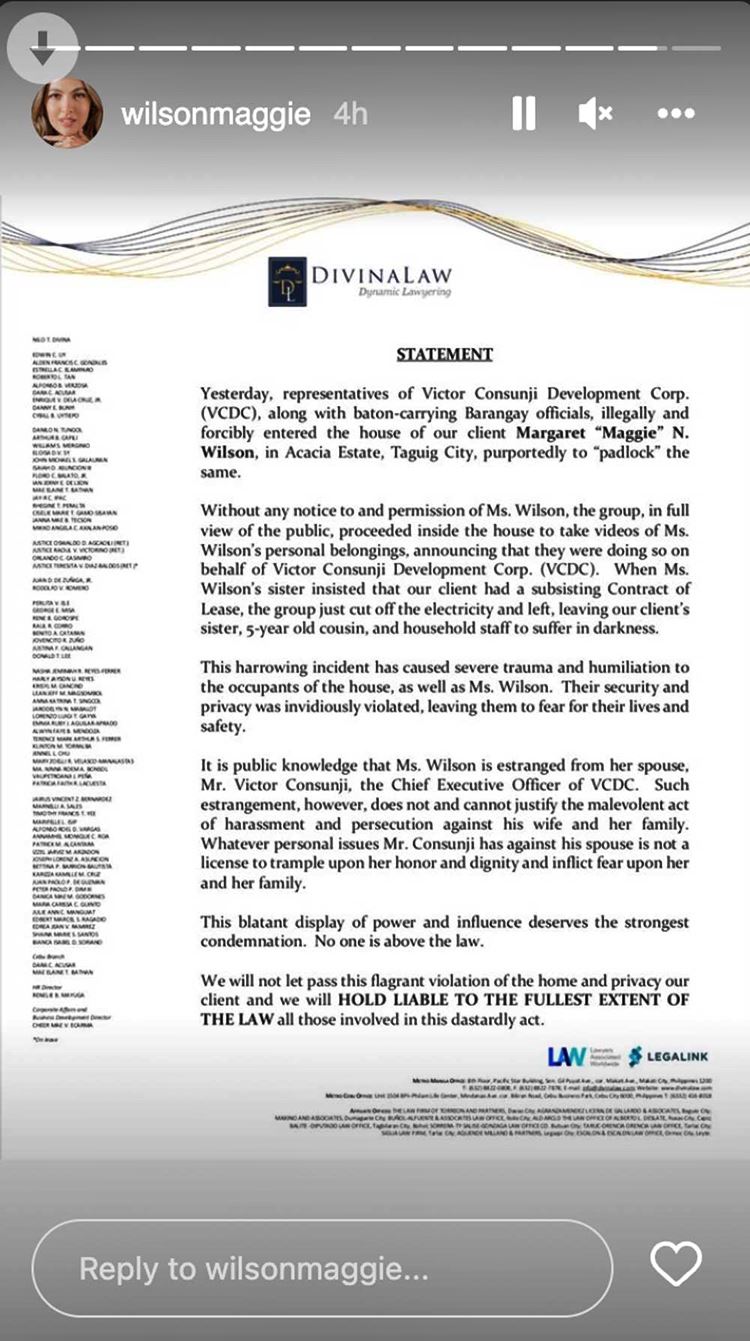 Maggie Wilson Legal Camp Issues Statement Over "Humiliation"