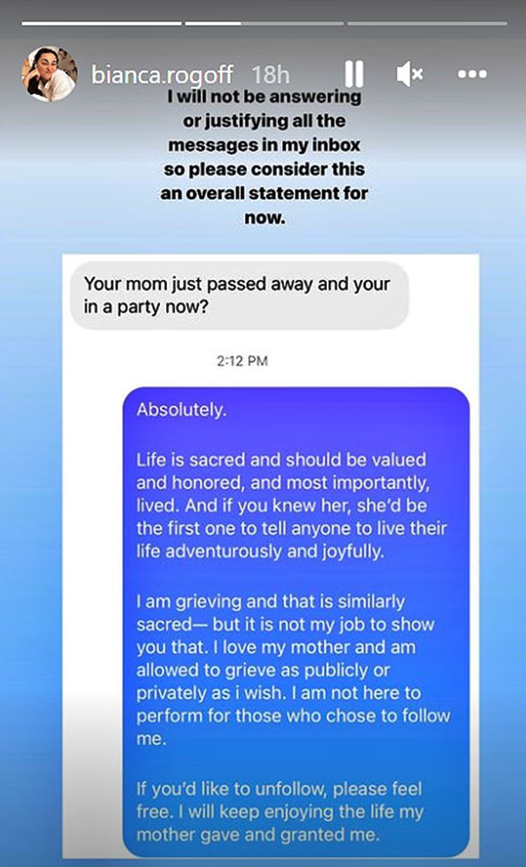 Cherie Gil Daughter Bianca Partying After Her Death?