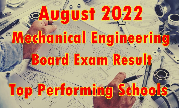 Mechanical Engineering Board Exam Result August 2022 – Top Performing ...