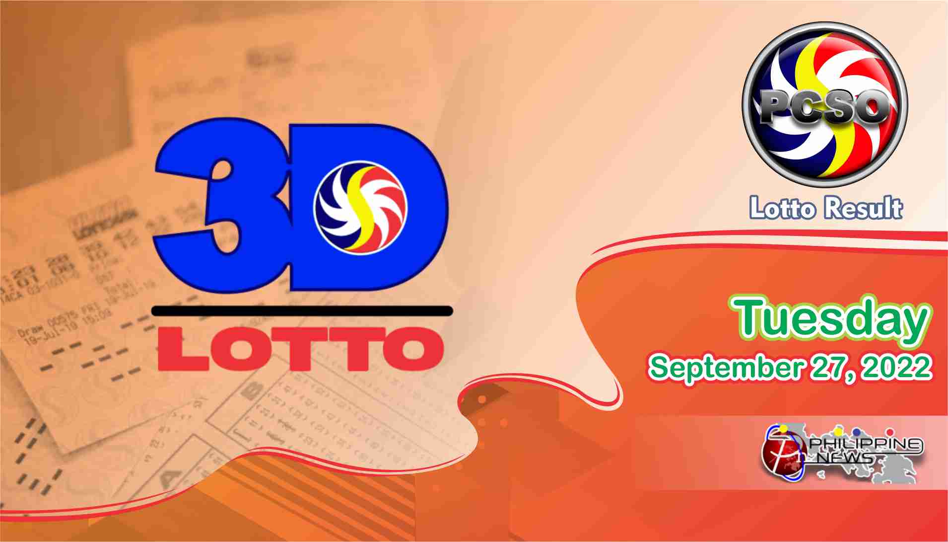 3D LOTTO RESULT Today, Tuesday, September 27, 2022 - Official PCSO Lotto Result