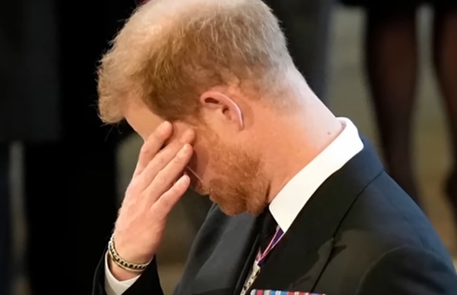 Prince Harry Cries during Service for Queen Elizabeth II (Video)