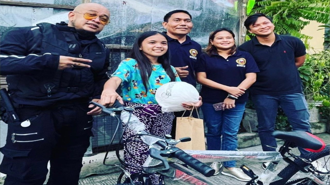 Student Riding Unicycle to School Received Bicycle from Bong Go