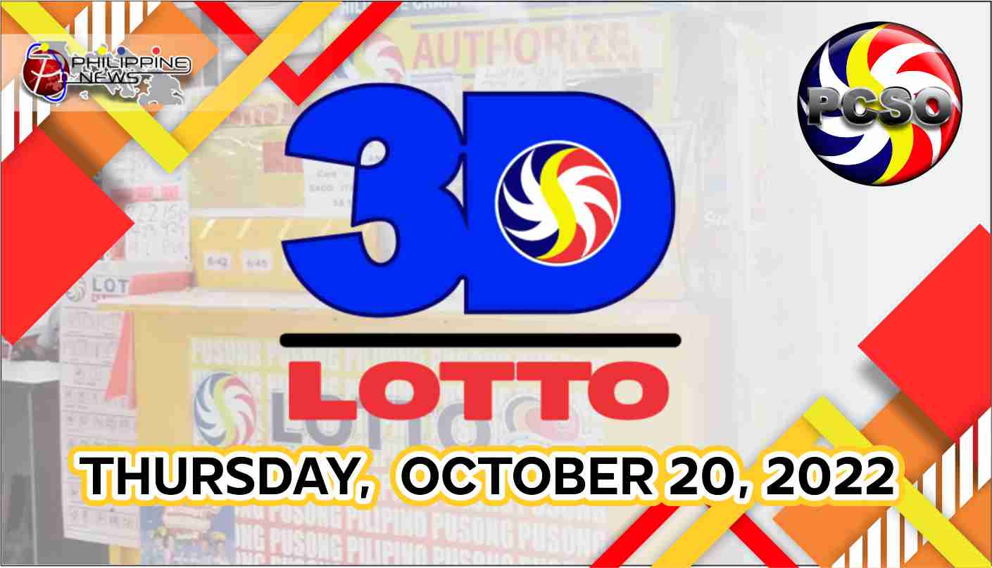 3D LOTTO RESULT Today, Thursday, October 20, 2022 - Official PCSO Lotto ...