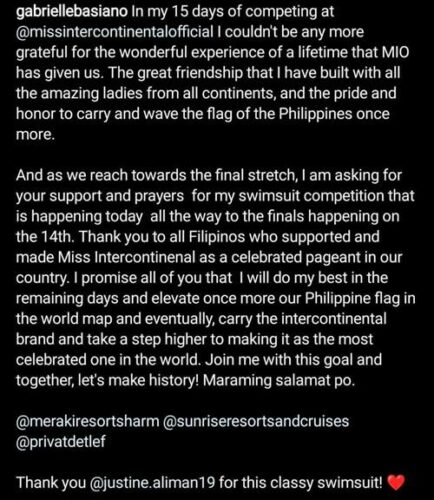 Miss Intercontinental 2022 Contestant Gabrielle Basiano Asks For ...