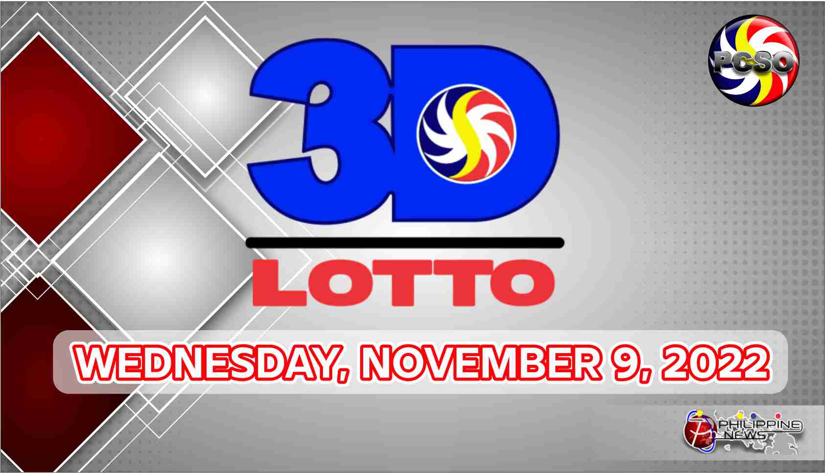 3D LOTTO RESULT Today, Wednesday, November 9, 2022 - Official PCSO ...