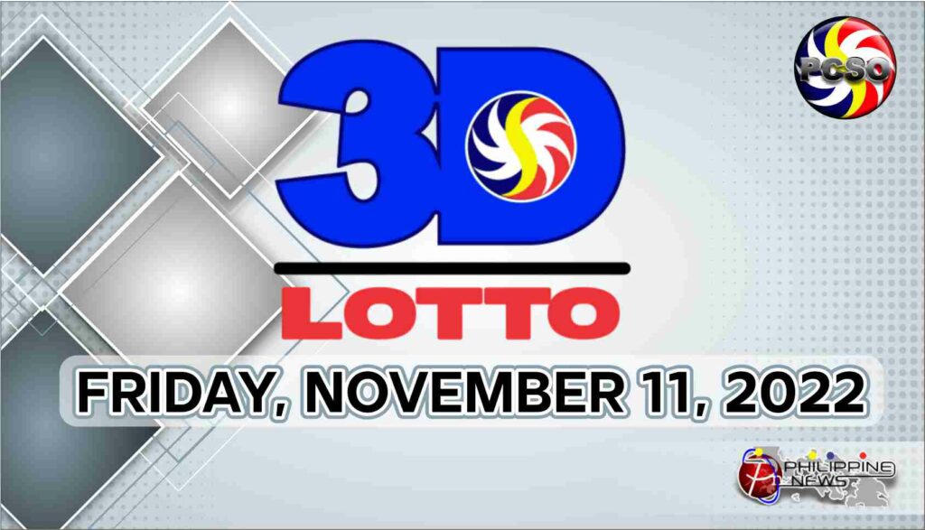 3D LOTTO RESULT Today, Friday, November 11, 2022 - Official PCSO Lotto ...