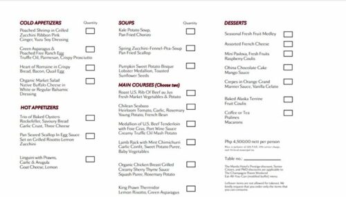 Champagne Room (Menu, Price, and Other Details)