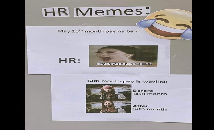 Male Employee Shares Photo of HR Memes About 13th Month Pay Posted in ...