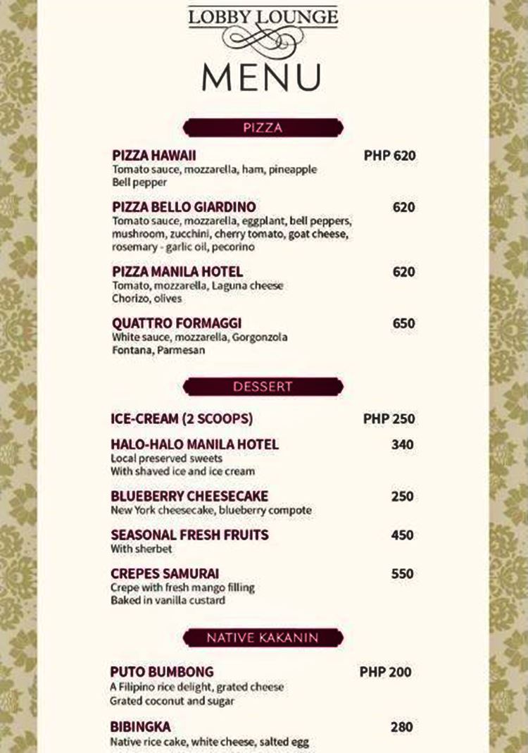 Lobby Lounge Of Manila Hotel - Your Favorite Meeting Place