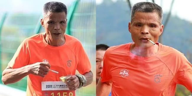 Marathon Runner Goes Viral For Smoking Cigarettes While He Competes