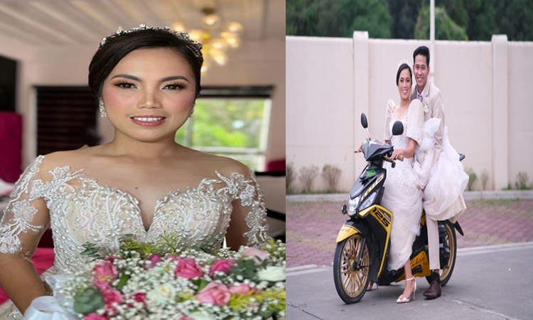 Adorable Bride Drives Motorcycle w/ Groom to Reach Wedding Reception
