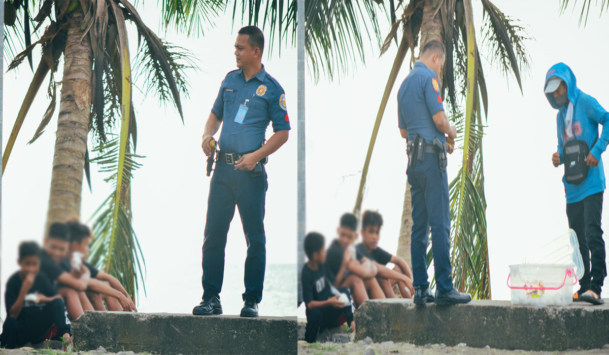 Kind Cop Gives Uplifting Words, Food to Youngsters in Dapitan City