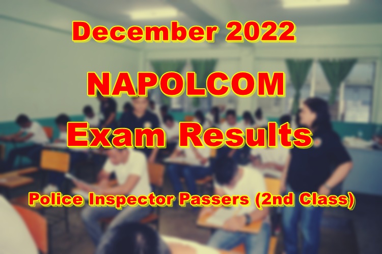 NAPOLCOM Exam Results December 2022 – Police Inspector Passers (2nd Class)