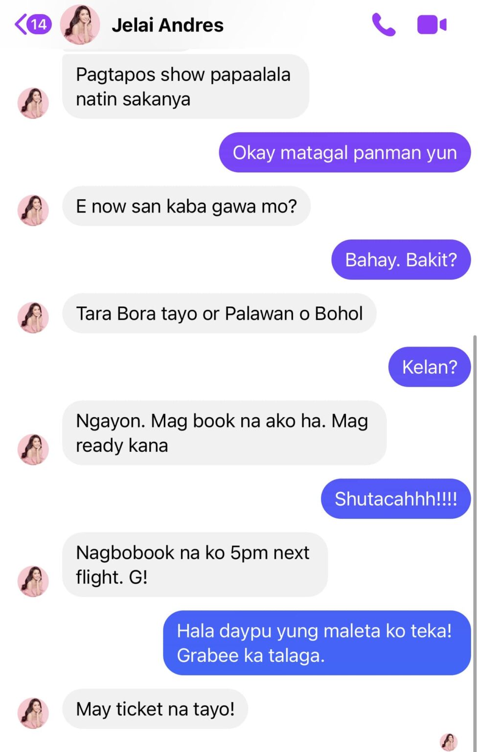 Jelai Andres Instant Vacation Invitation to Buboy Villar Goes Viral