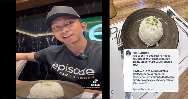 Rendon Labador Offers Motivational Rice to Employees at Discounted Price