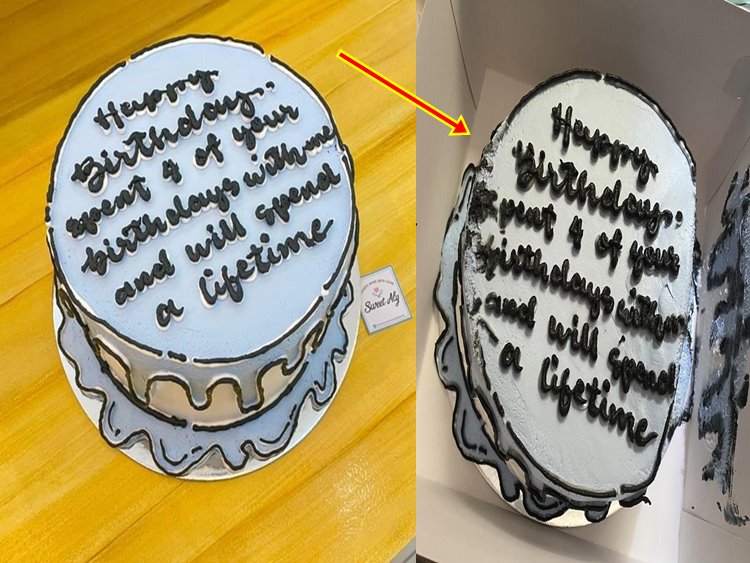 Lady Netizen Appreciates Delivery Rider Despite Deformed Cake
