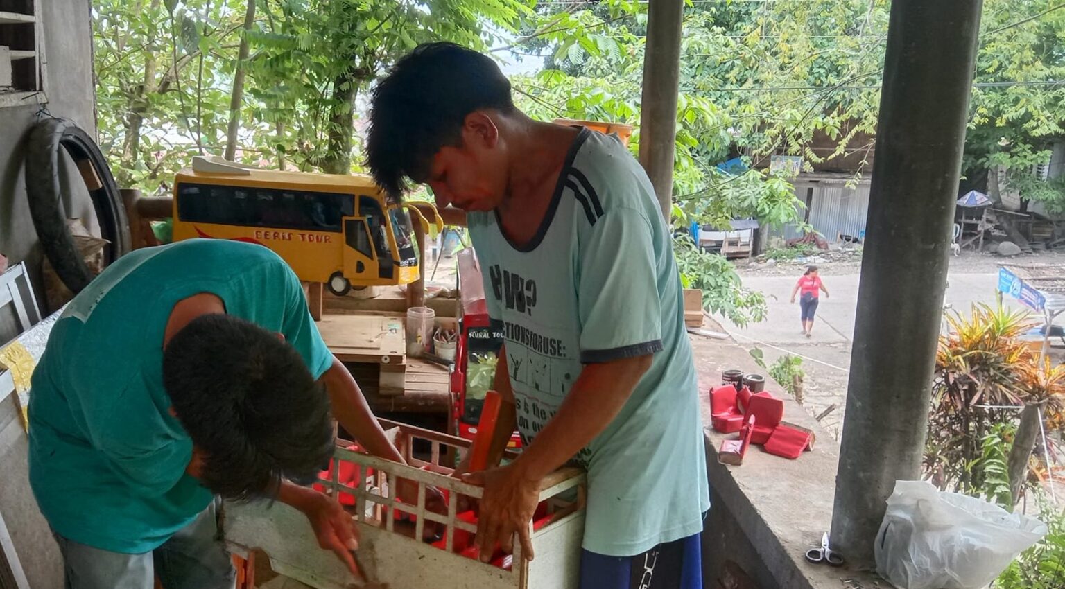 Twin Siblings Showcase Their Creativity w/ Recycled Wooden Miniature Buses