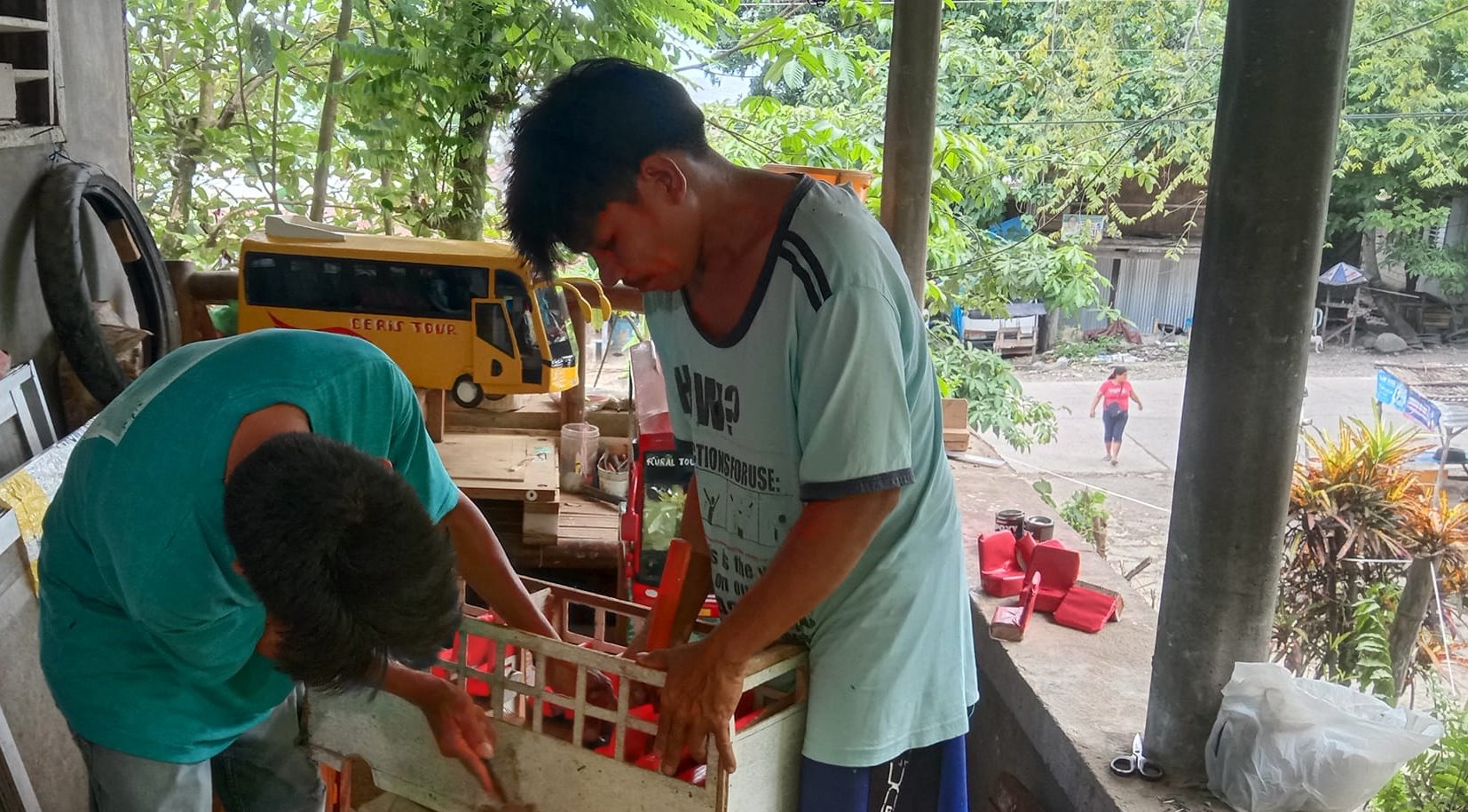 Twin Siblings Showcase Their Creativity w/ Recycled Wooden Miniature Buses
