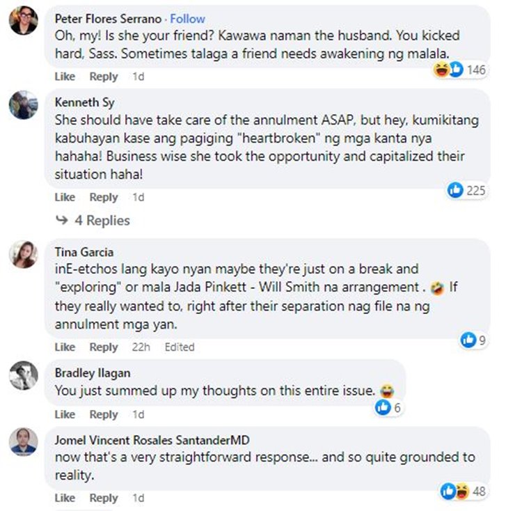 Sass Sasot to Moira dela Torre: “Itigil mo na ang drama mo, Dissolve your marriage first”