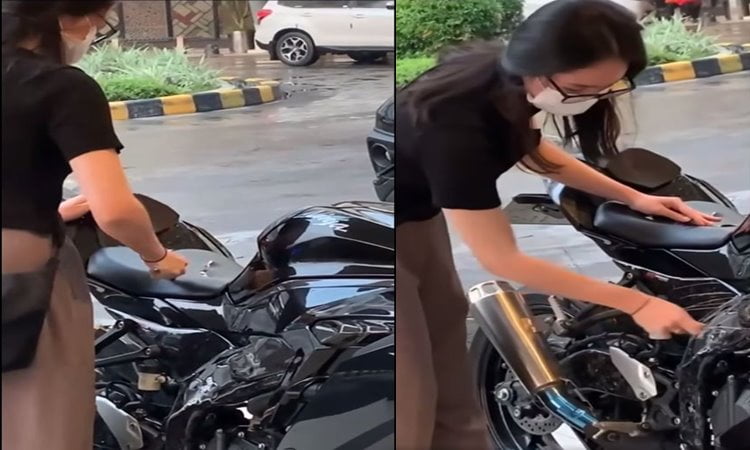 Raging Woman Scratches Boyfriend’s Motorcycle For Allegedly Cheating on Her