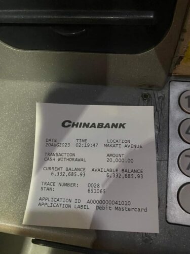 Netizen Shares Photo of ATM Receipt w/ Available Balance of Over P6-M ...