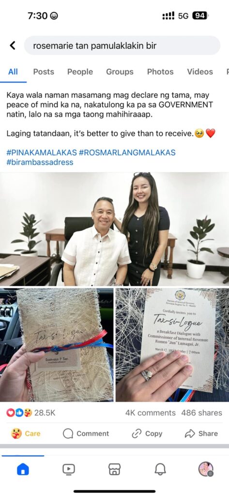 Rosmar Tan Reveals Herself as BIR Ambassadress, Claims Paying Her Taxes ...