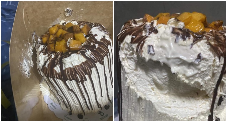 Customer Disheartened After Receiving Deformed Cake from Food Delivery ...