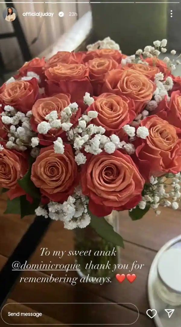 Judy Ann Santos Receives Bouquet Of Flowers From Dominic Roque | PhilNews