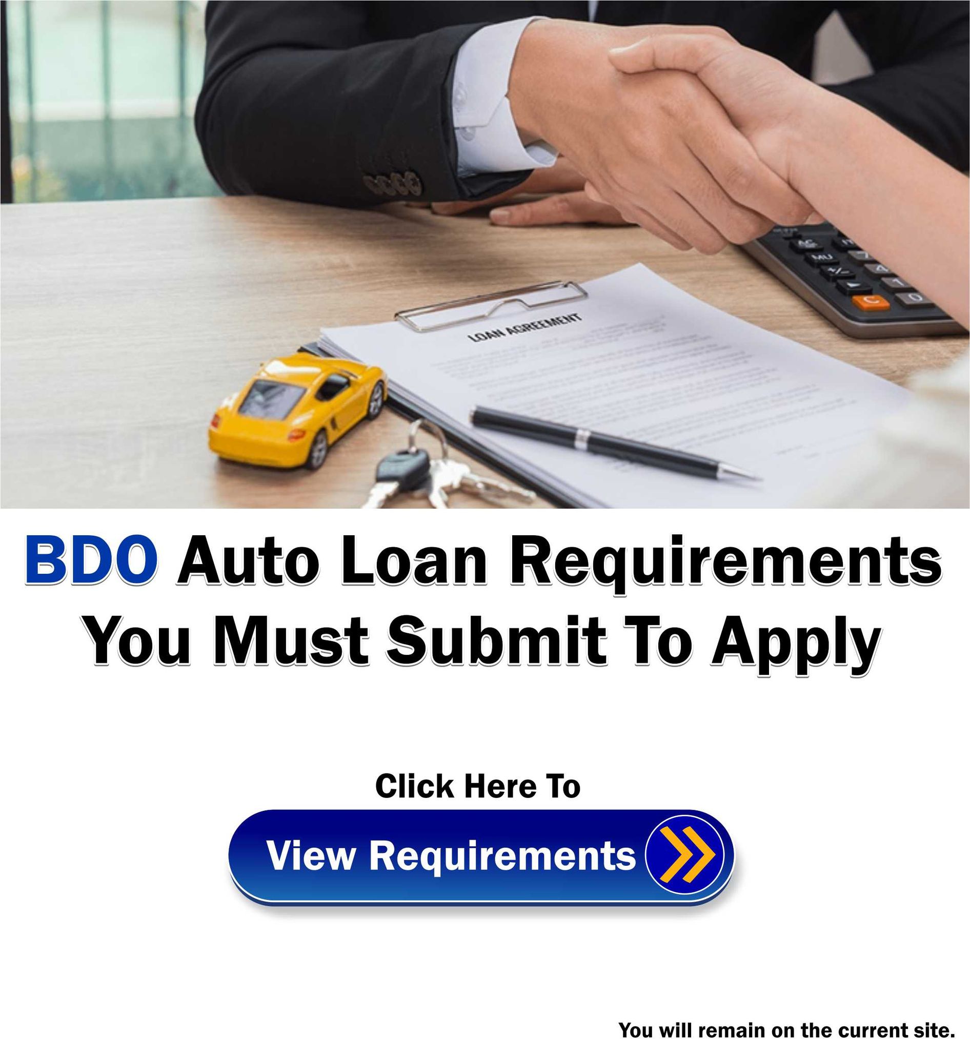 BDO Auto Loan Qualifications for Application — A GUIDE | PhilNews