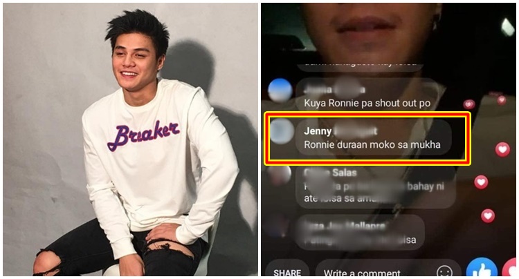Fan to Ronnie Alonte During Live Stream: “Duraan mo ako sa mukha ...