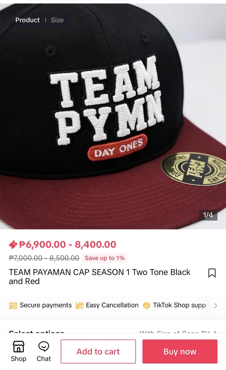 Team Payaman Cap Worth P6-P8k Elicits Reactions Online | PhilNews