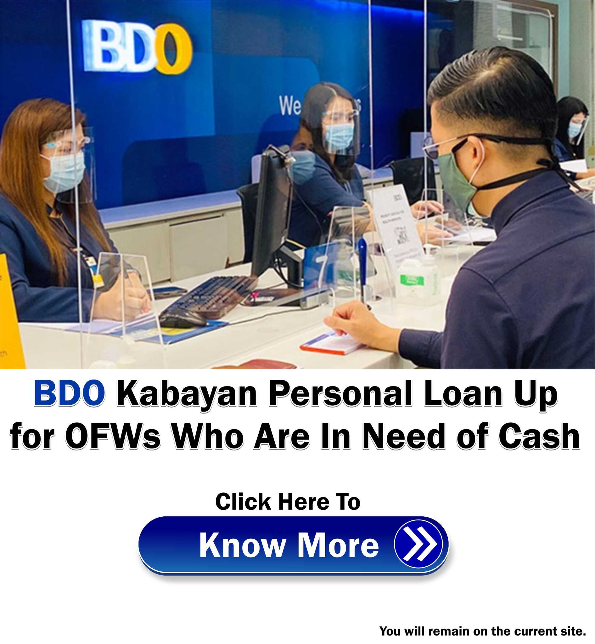 BDO Personal Loan Ready To Meet Your Financing Needs with Low Interest ...