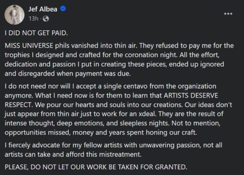 Miss Universe Philippines: Designer Of MUPH 2024 Trophy Says Pageant ...