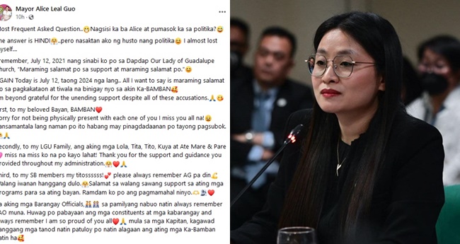 Alice Guo Issues Statement on Birthday: "Nasaktan po ako ng husto nang ...