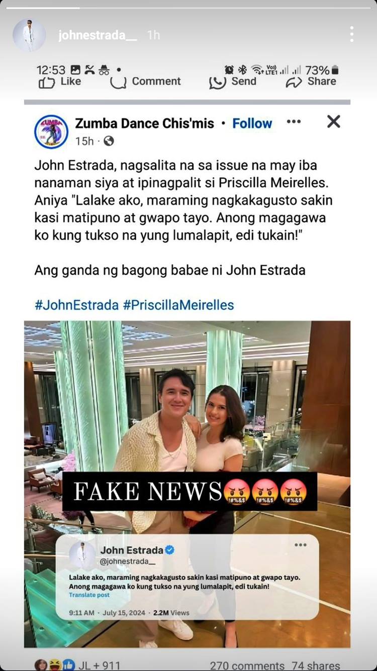 John Estrada Slams Fake Statement Amid Issue w/ Priscilla Meirelles ...
