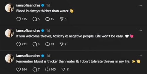 Sofia Andres Posts Intriguing Statement Amid Issue With Former Stylist ...